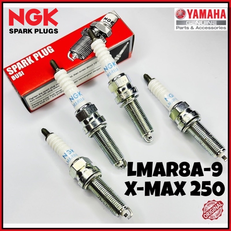 [100% ORIGINAL] XMAX 250 / XMAX 300 / MT-25 / MT-07 / ADV 160 LMAR8A-9 SPARK PLUGS PLUG ORIGINAL ...