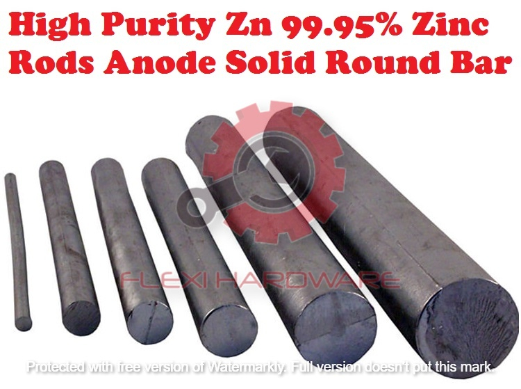 20mm - 50mm x 300mm L High Purity Zn 99.95% Zinc Rods Anode ...