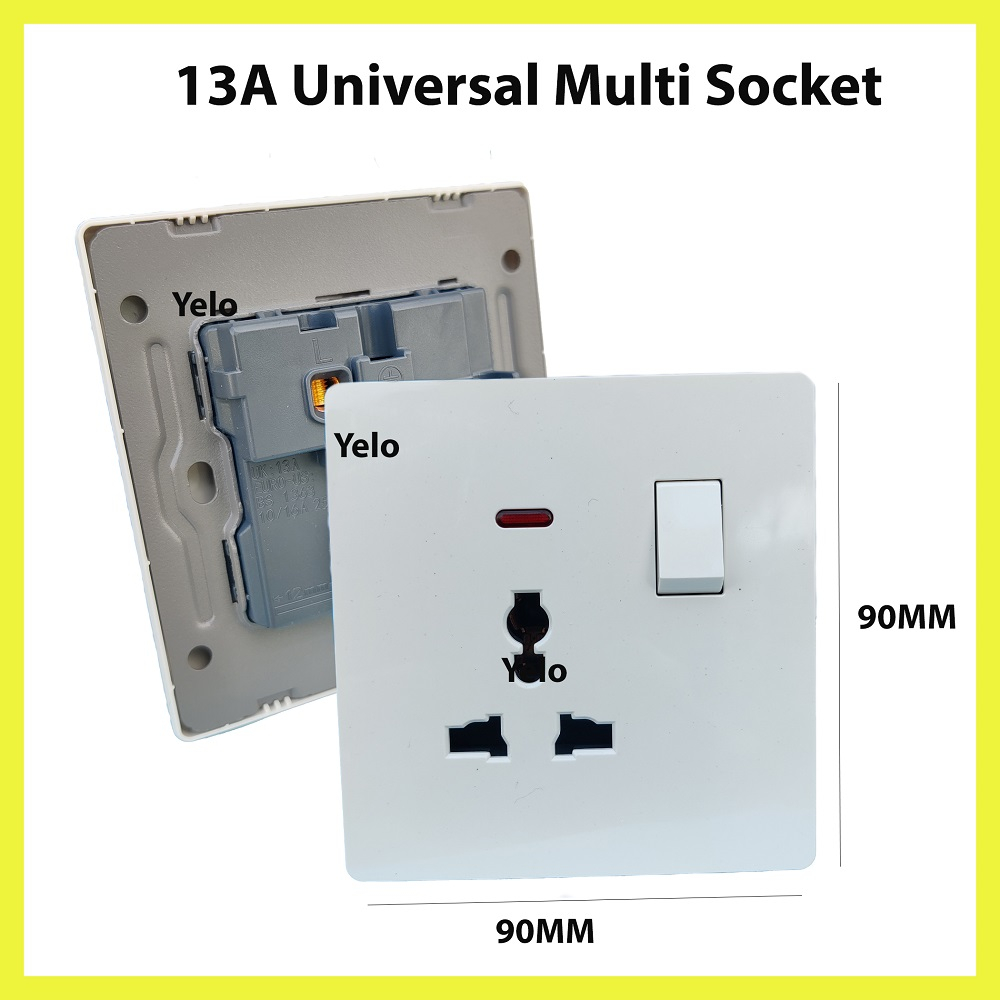 13A Universal Multi Switch Socket Outlet Wall socket | Shopee Malaysia