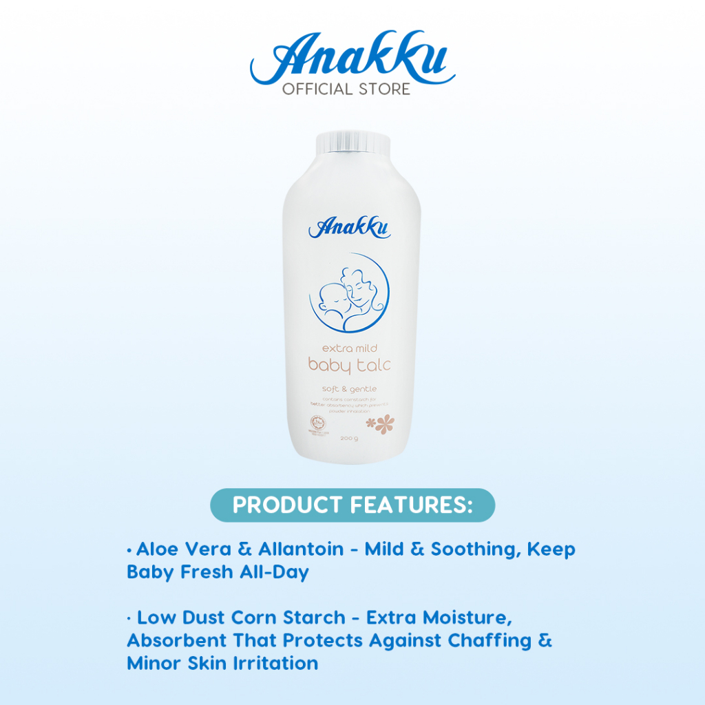 Anakku Baby Talcum Powder (200g) | Bedak Talkum Bayi T200 | Shopee Malaysia