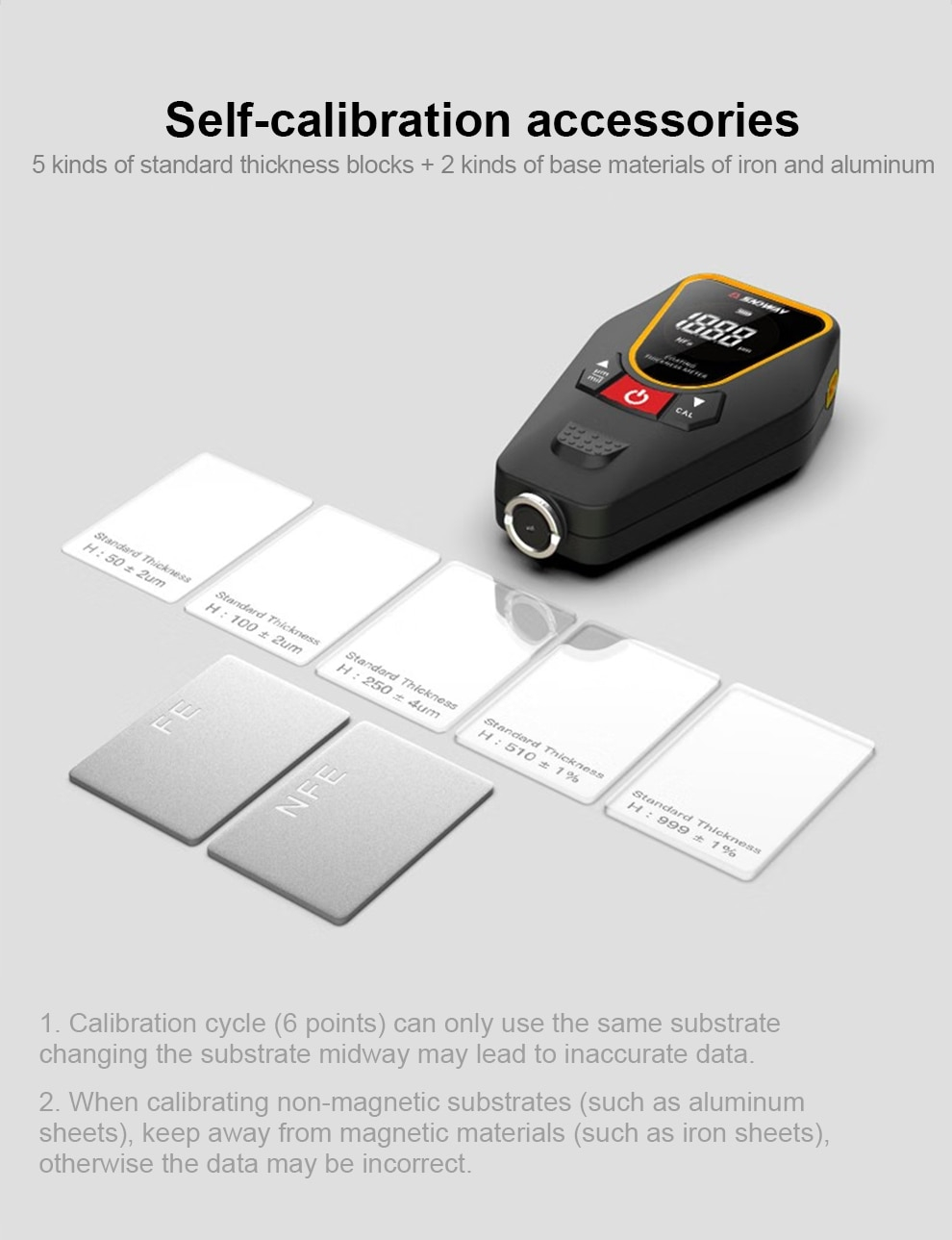 SNDWAY SW6300A Painting Thickness Digital Meter FE/NFE Automotive ...
