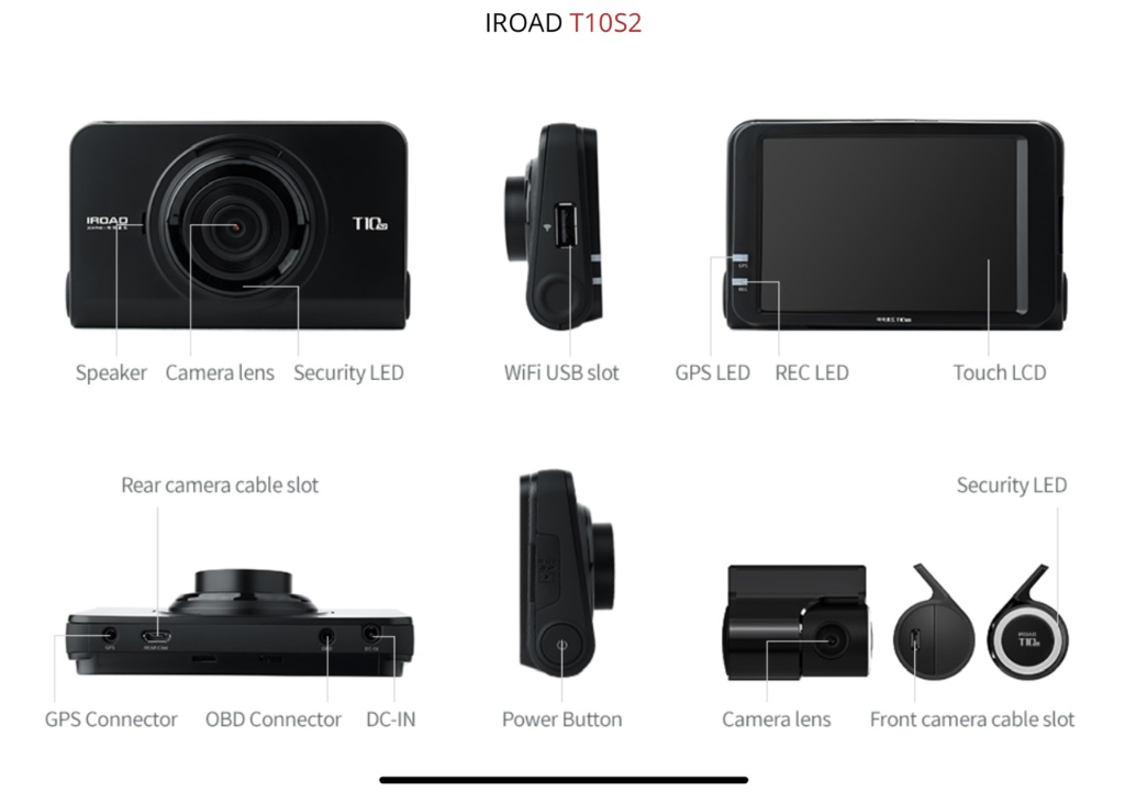 IROAD T10S2 DASH CAM CAR RECORDER FULL HD 1080P 30FPS NIGHT VISION WI ...