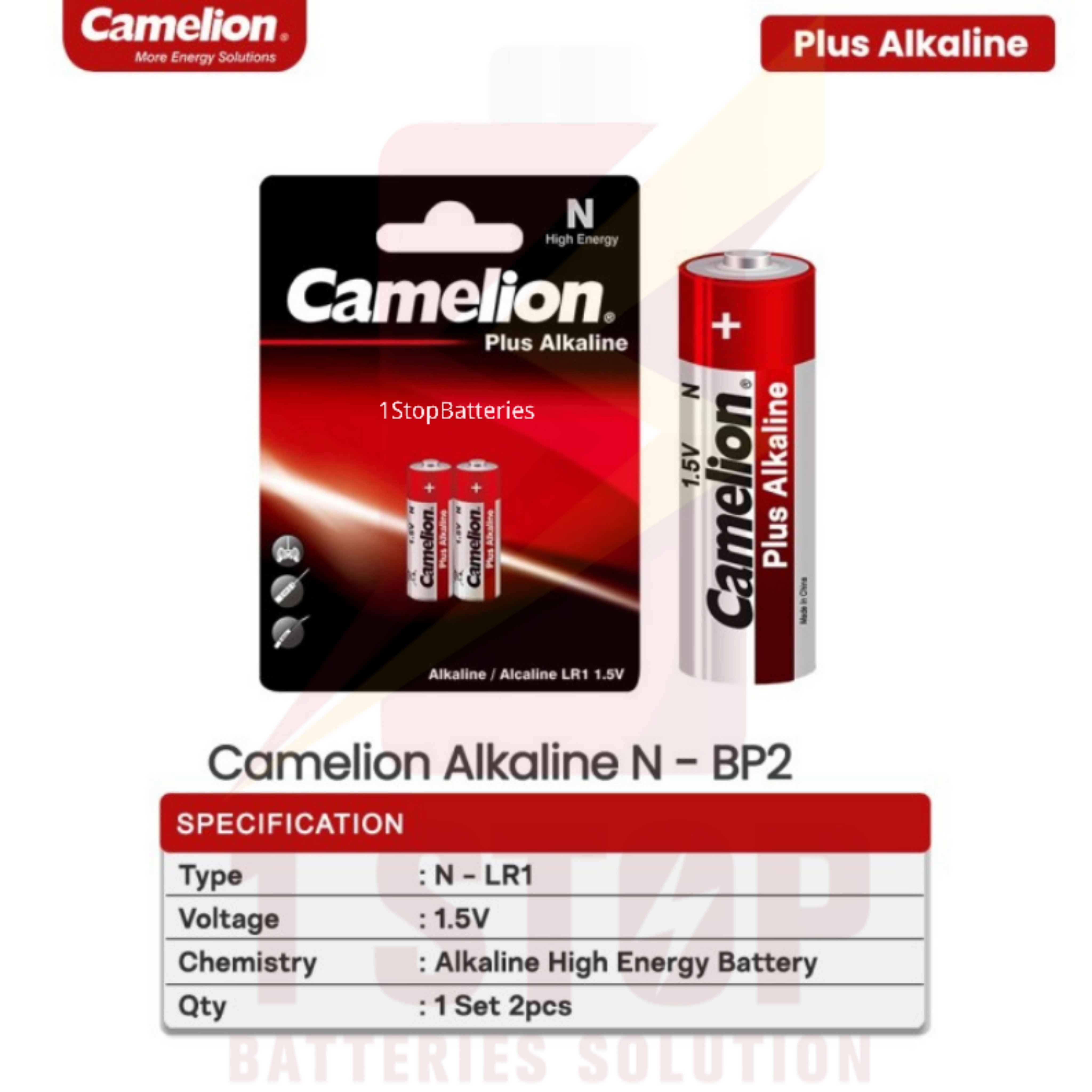 Camelion Size N / E90 / LR1 Plus Alkaline Battery 1.5V, High Energy ...