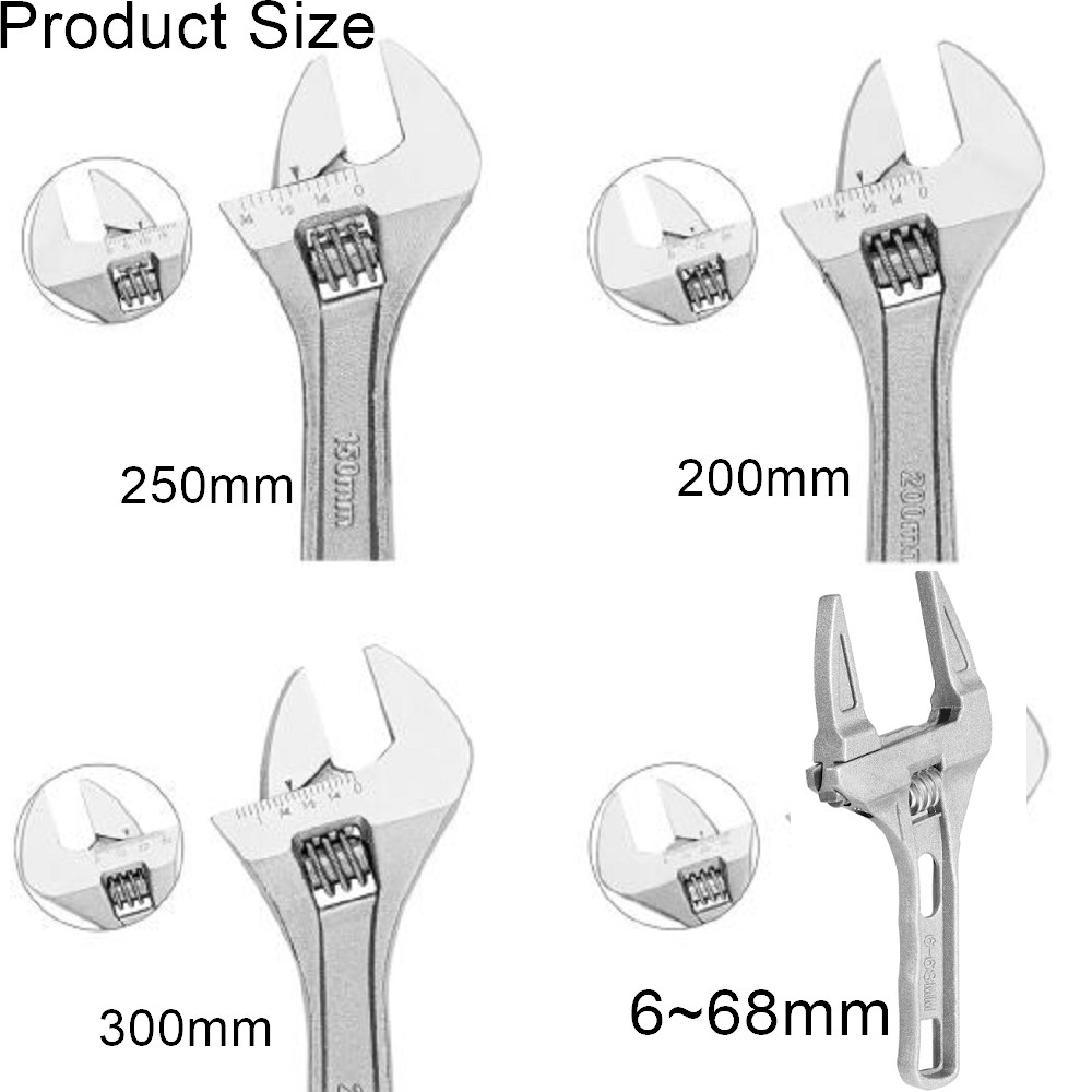 TRENY 6” 8” 10” 12” Adjustable Wrench Spanner Spanar HIDUP SPANA HIDUP ...