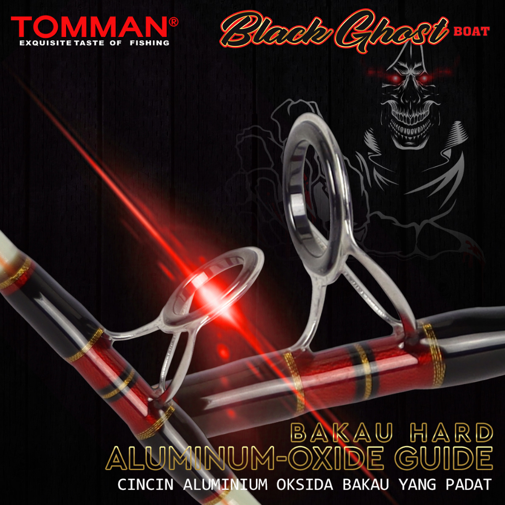Tomman Black Ghost Boat Rod Fishing Rod (Butt Joint) Spinning Trolling ...