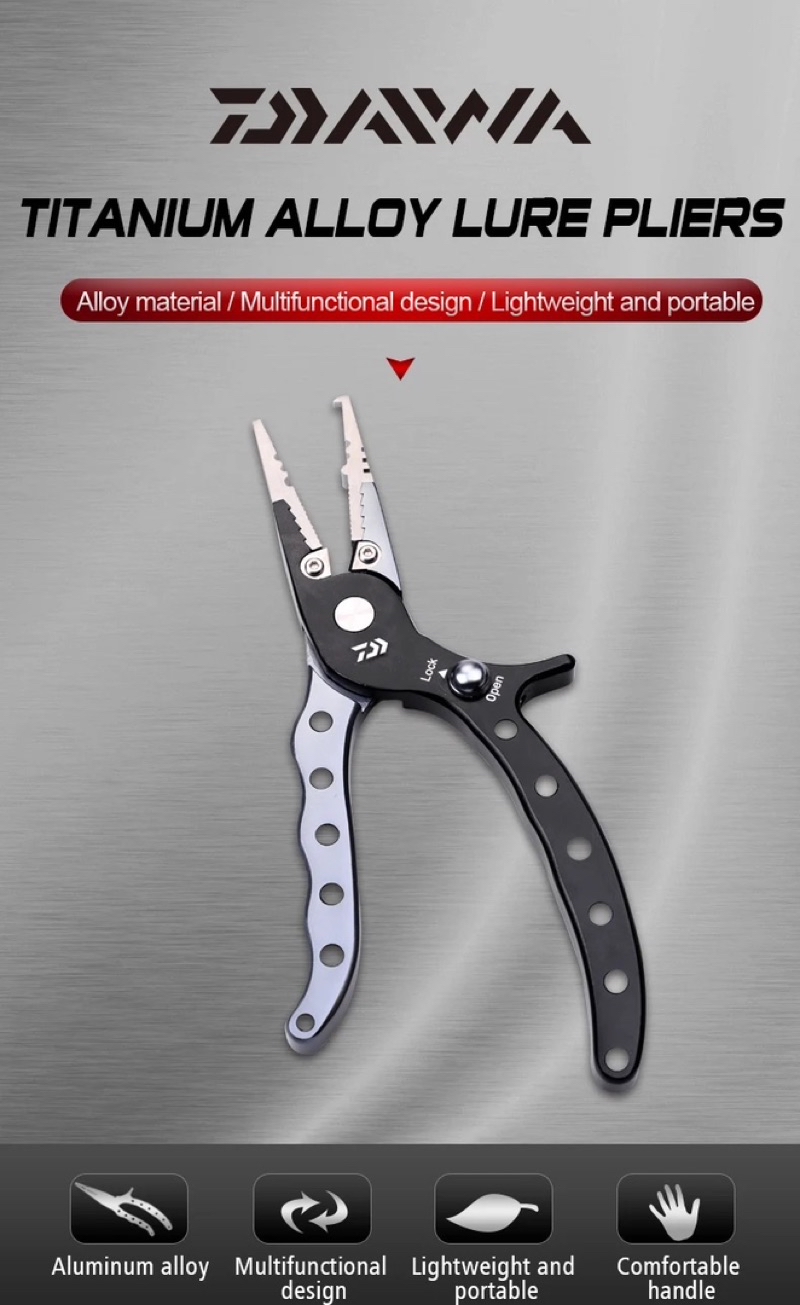 2022 DAIWA Aluminum Pliers Alpha 200H Lock Light Game Big Game Alloy LG BG Saltwater Split Ring ...
