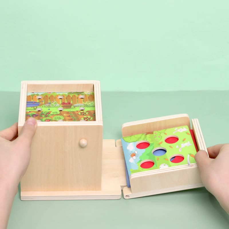 4 in 1 Montessori Wooden Fine Motor Box Cube Children Kids Occupational ...