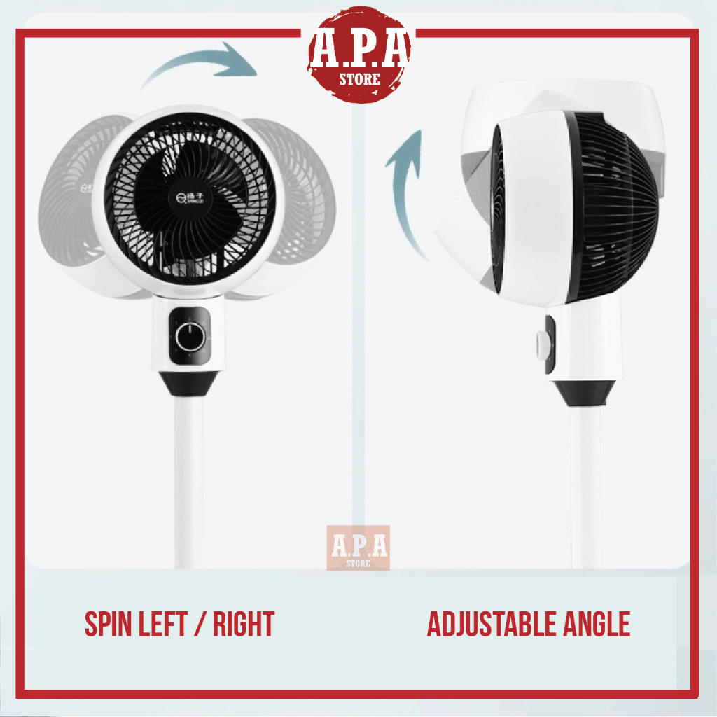 APA Adjustable Strong Wind Power Remote Control Floor Stand Fan 3 Speed ...