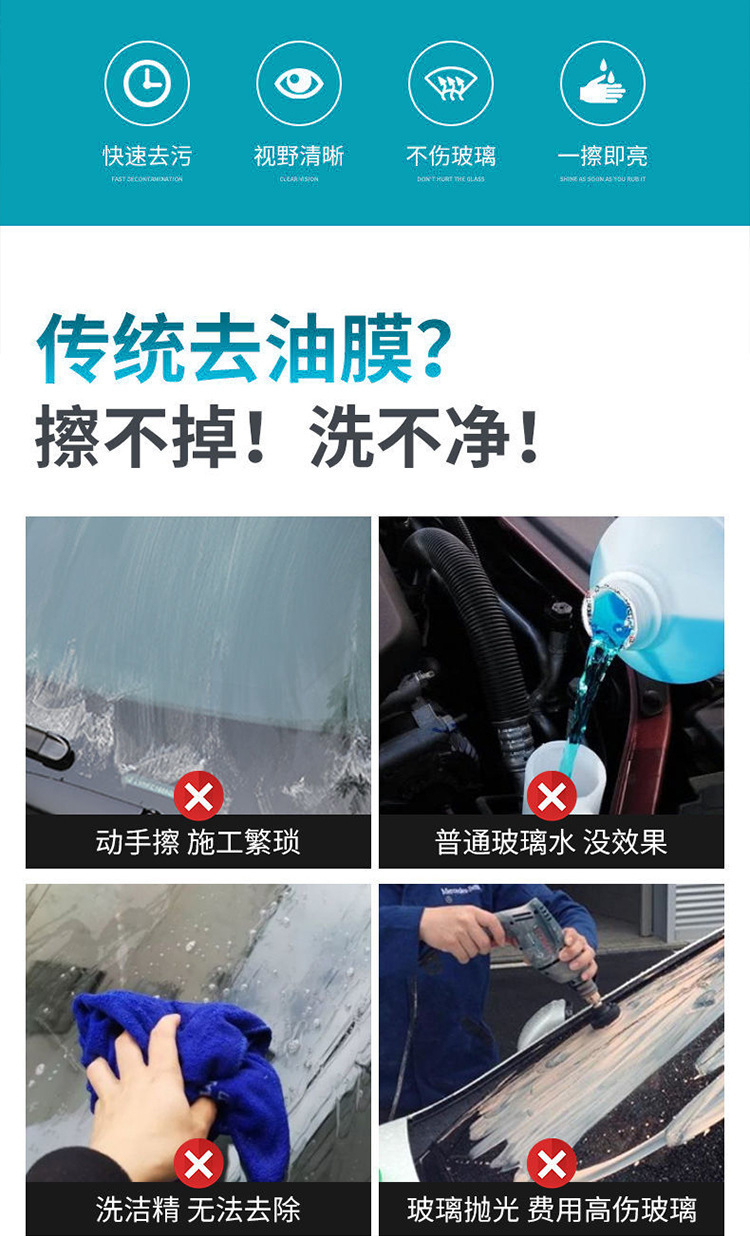 80 Ply Car Glass Oil Film Removal Wipes Degreasing Remove Oil Agent ...