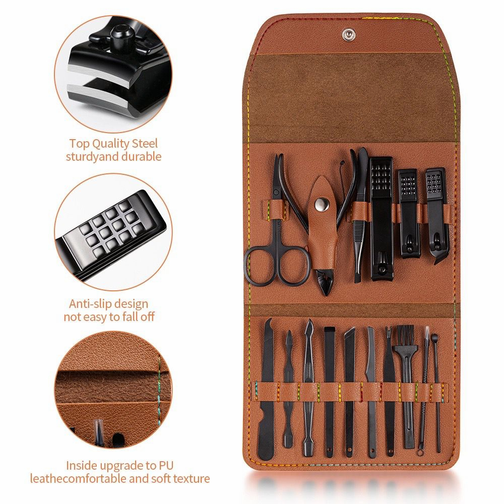 16PCS Nail Cutter Set Manicure Nail Clippers Pengilat Set Cutter ...