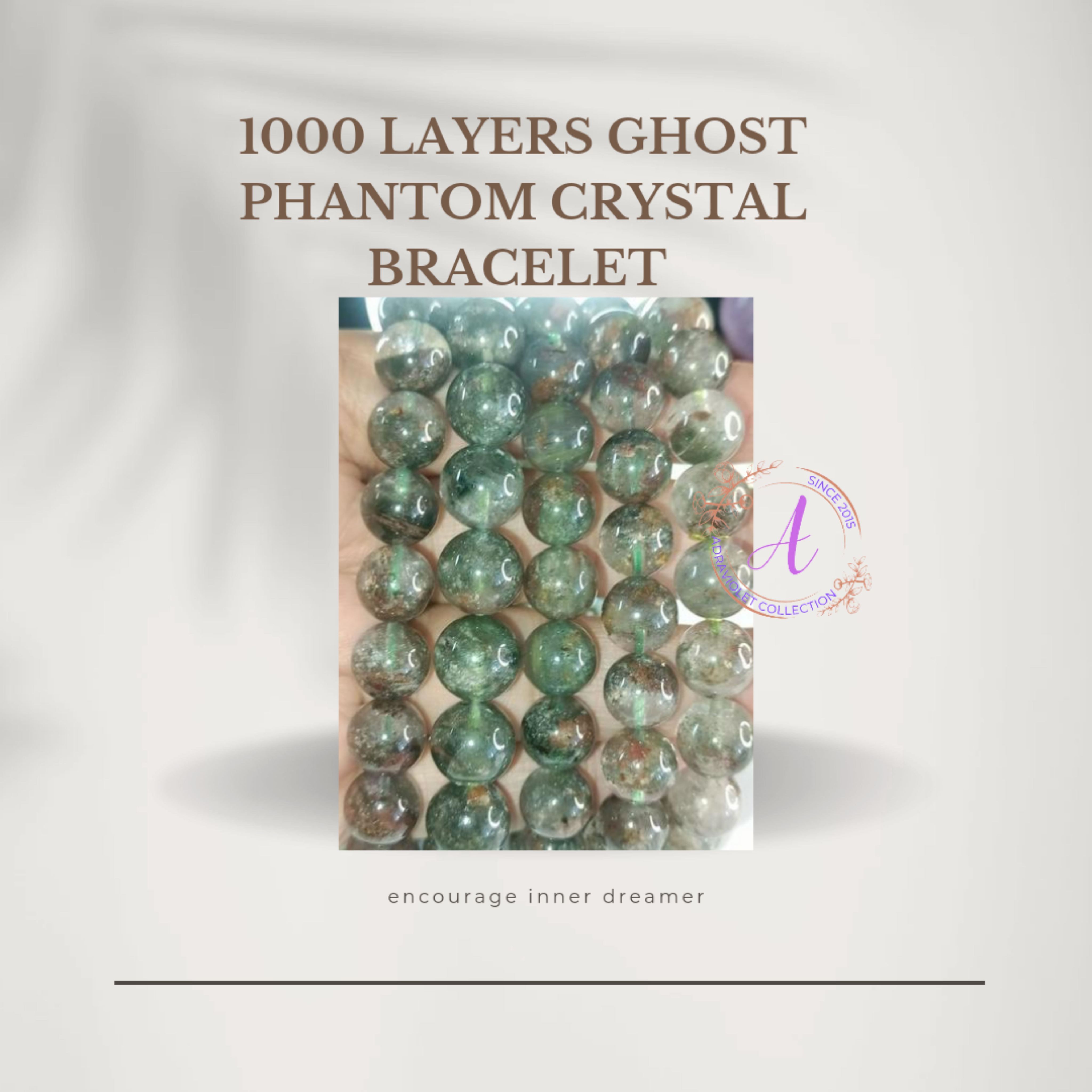 Gelang Kristal 1000 Layers Half Bowl Green Red Ghost Phantom Quartz ...