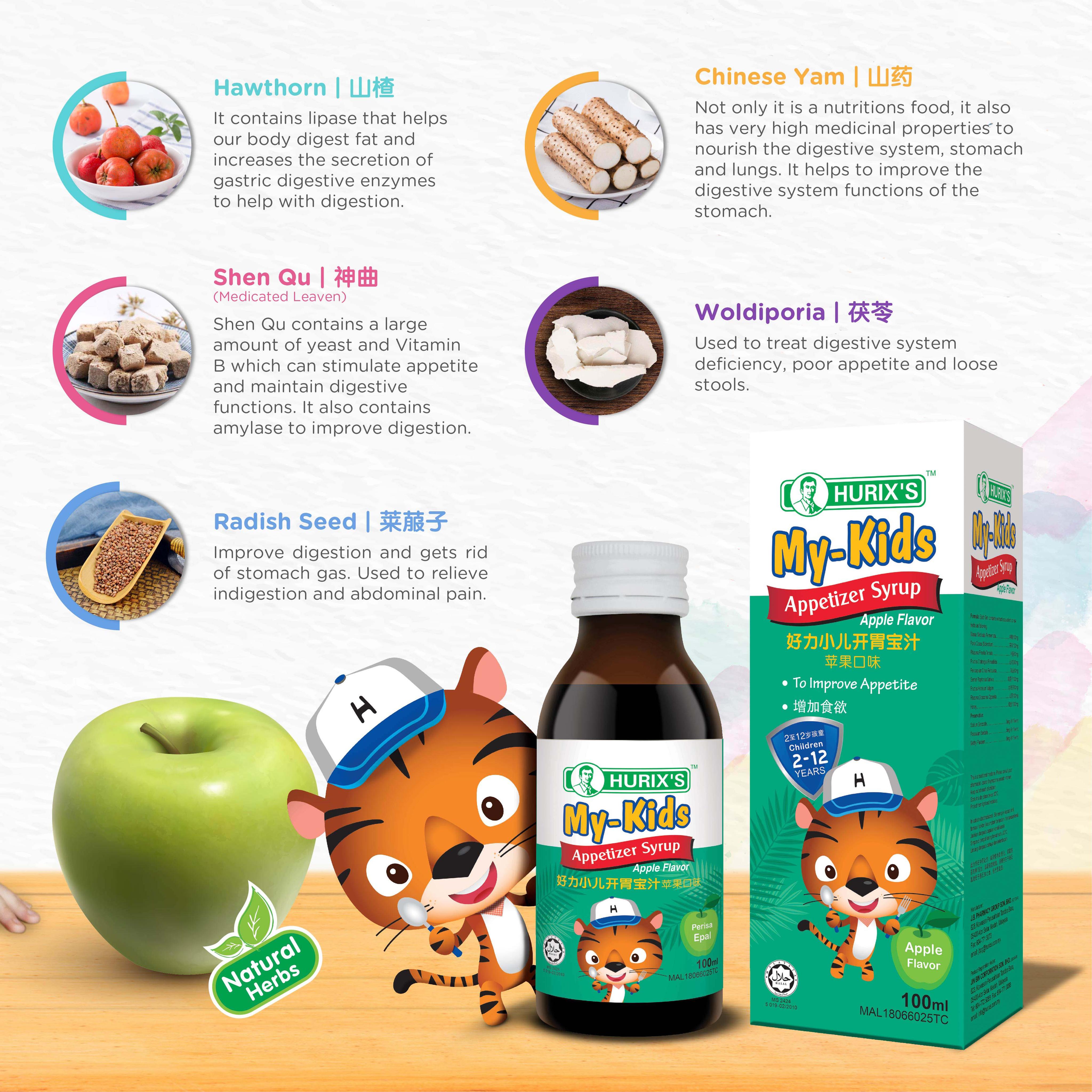 🍏HURIX'S My-Kids Appetizer Syrup | Penambah Selera | Shopee Malaysia