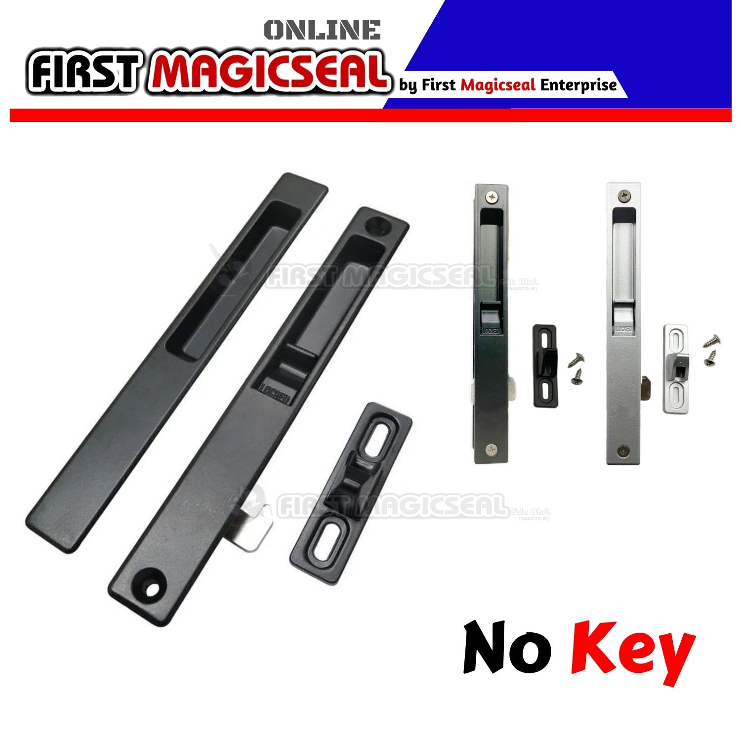 1stMagicSeal - A6 A5 Quality Sliding Glass Door Handle Lock Silver ...