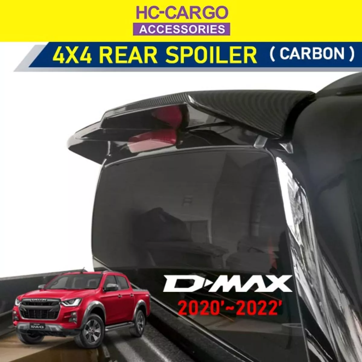 Hc Cargo Isuzu DMAX D-MAX 2012 - 2022 Rear Roof Top Spoiler Carbon ...