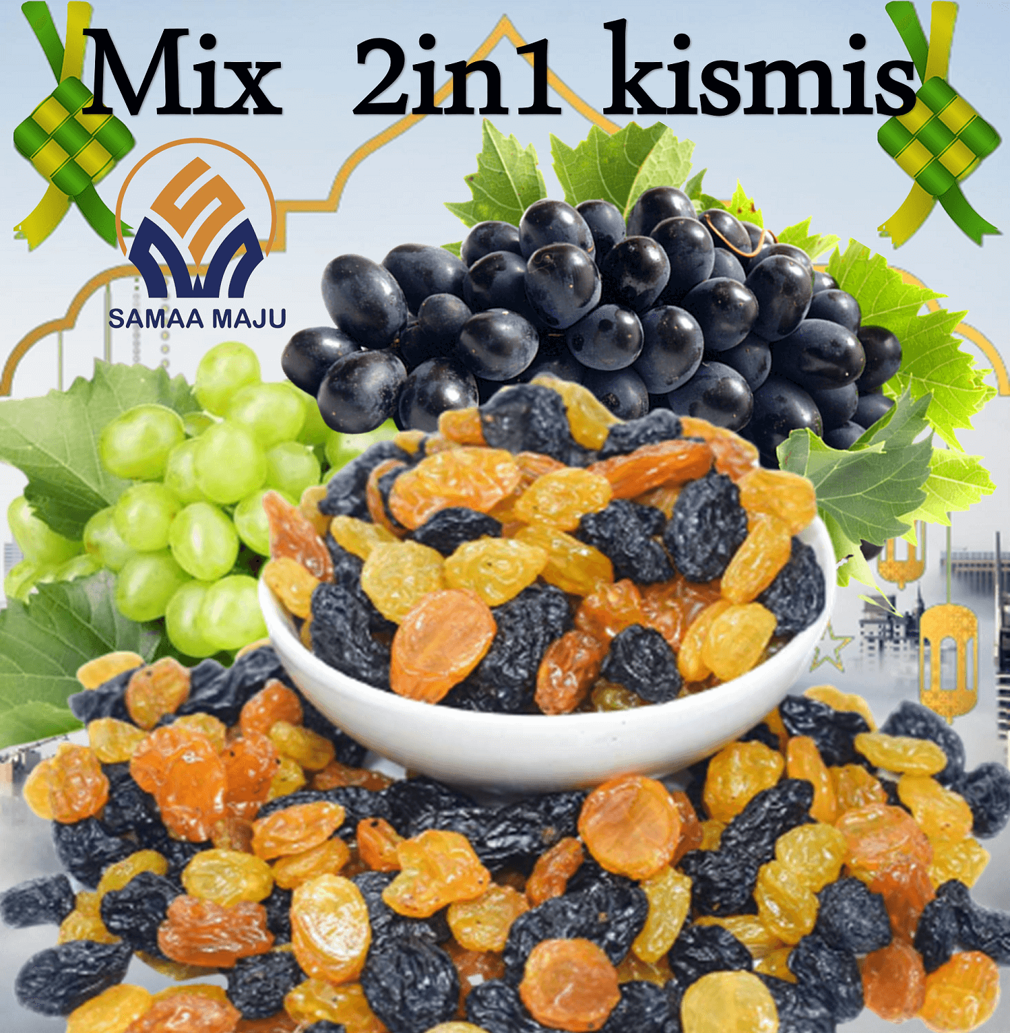 Mix kismis Jumbo Black Kismis , golden Kismis , sultana Kismis Green ...