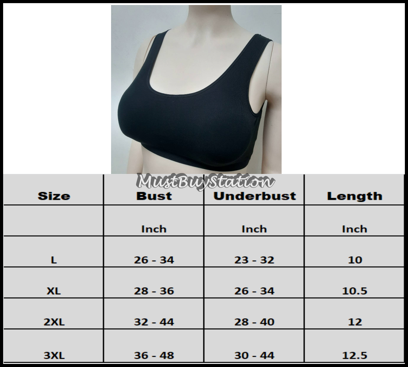 MBS Plus Size L - 3XL/XXXL 8043 Women Teenage - Adult Singlet Sport Bra ...