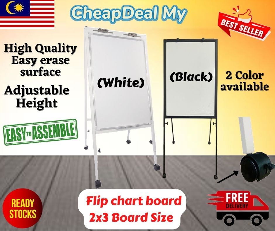 Whiteboard 2ftx3ft Magnetic Flip Chart Board White & Black *Cheap Deal ...