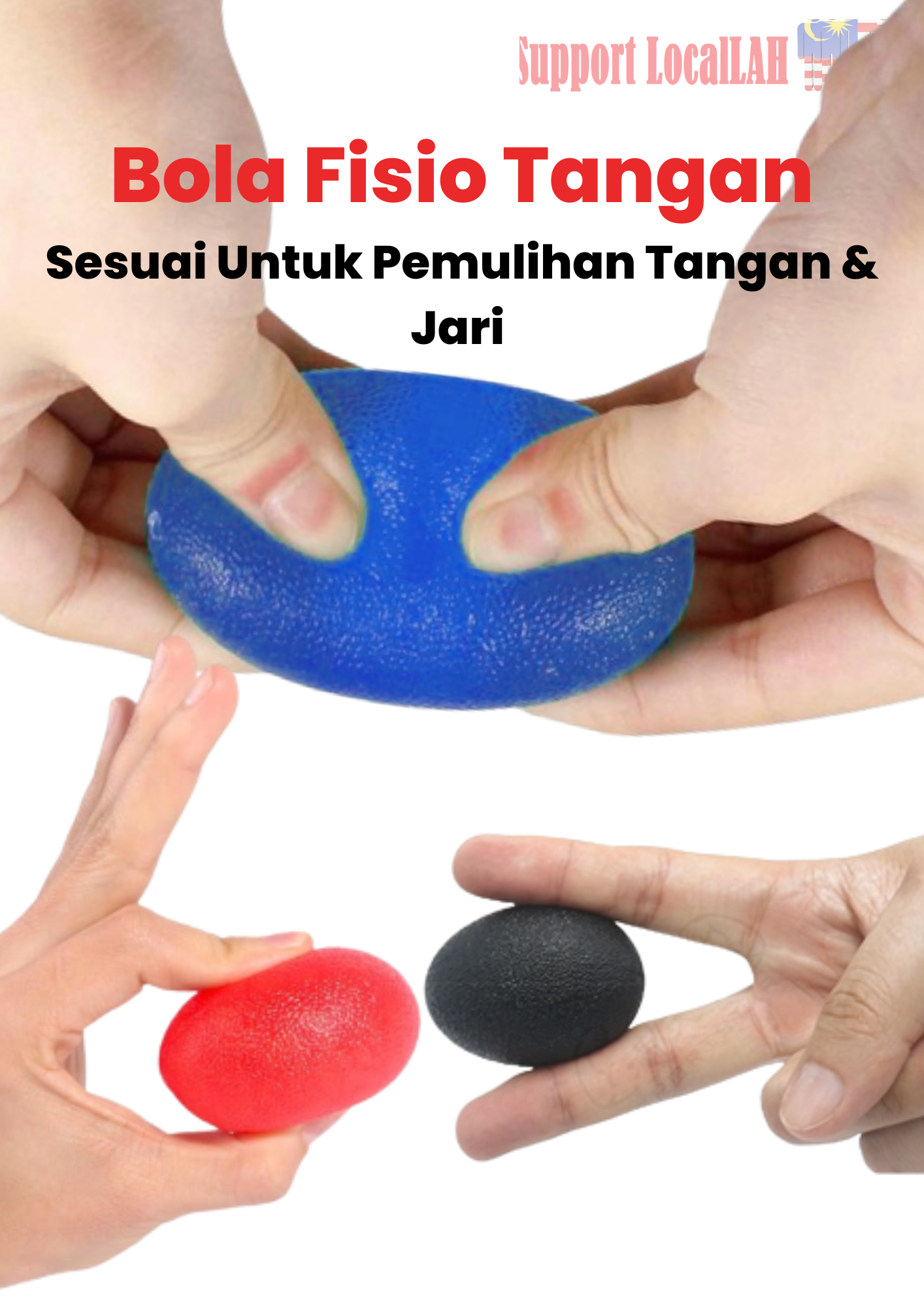 Bola Urut Fisio Terapi | Stress Strength Rehabilitation Physio Therapy Massage Ball Grip for ...