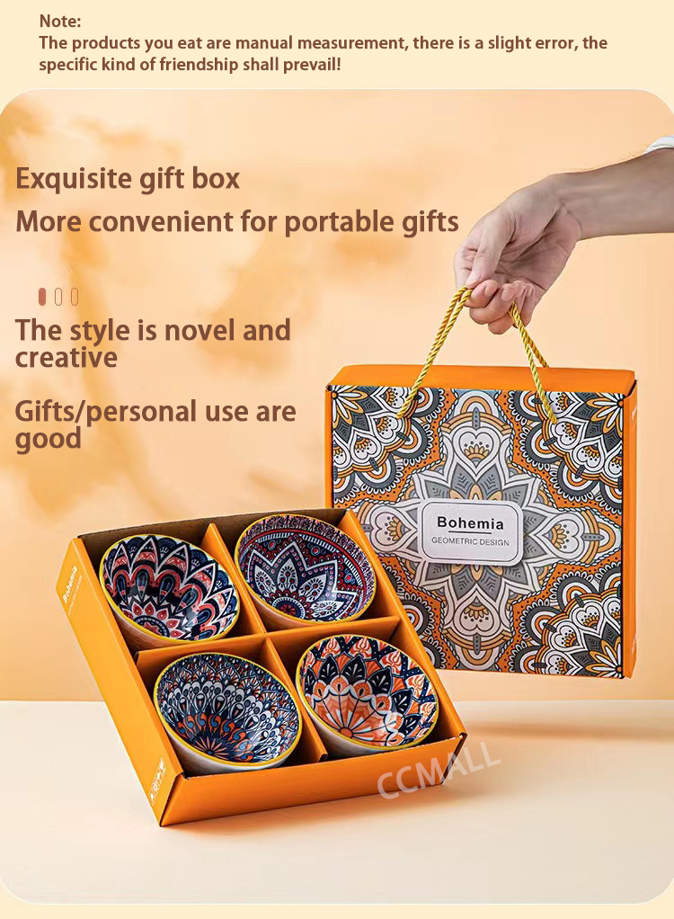 Bohemian Style Rice Bowl Porcelain Bowl Ceramic Bowl Mangkuk Keramik ...