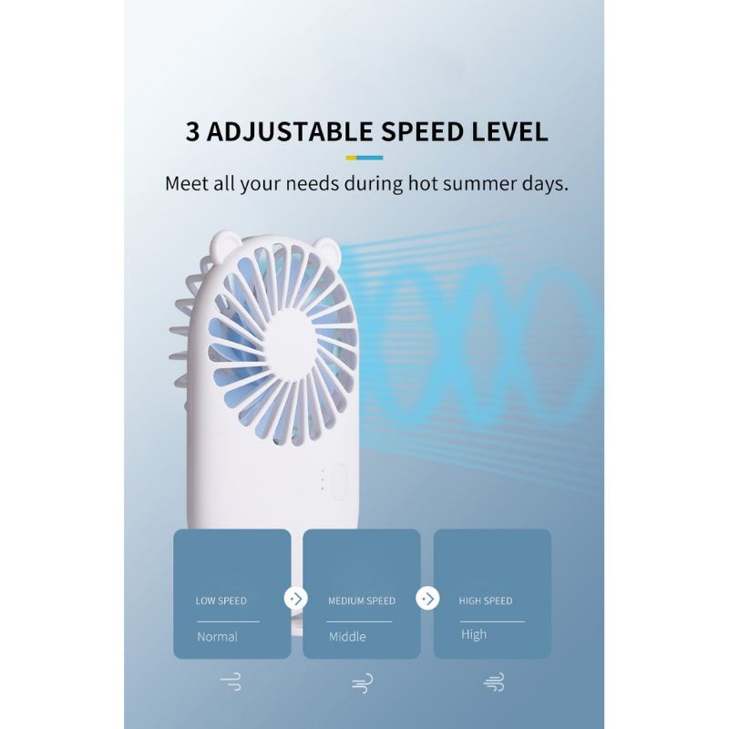 Portable Rechargeable Mini Handy Fan Small Desk Desktop Cooling Fan 3 ...