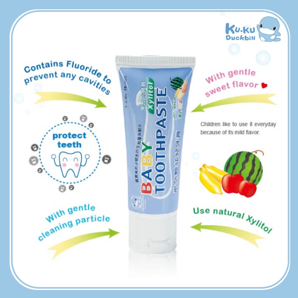 Kuku Duckbill Kid / Baby Toothpaste Ubat Gigi Kanak-kanak 50g - Fruits ...