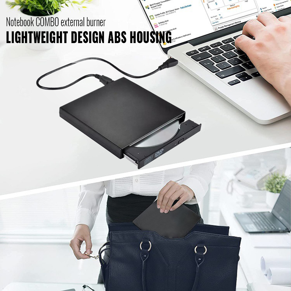 External CD DVD Drive USB Slim Portable External DVD Player Optical ...