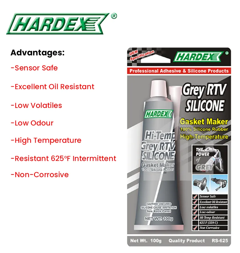 Heavy Duty Use HARDEX RS 625 Grey RTV High Temperature Maker Silicon ...
