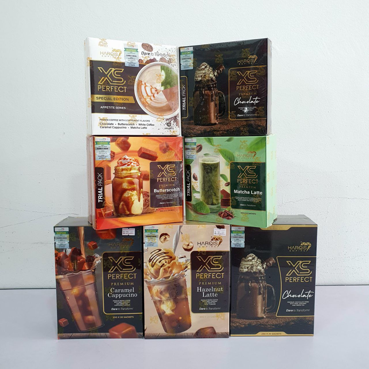 XS PERFECT PREMIUM 10 SACHETS BUTTERSCOTCH & MATCHA LATTE & CHOCOLATE ...