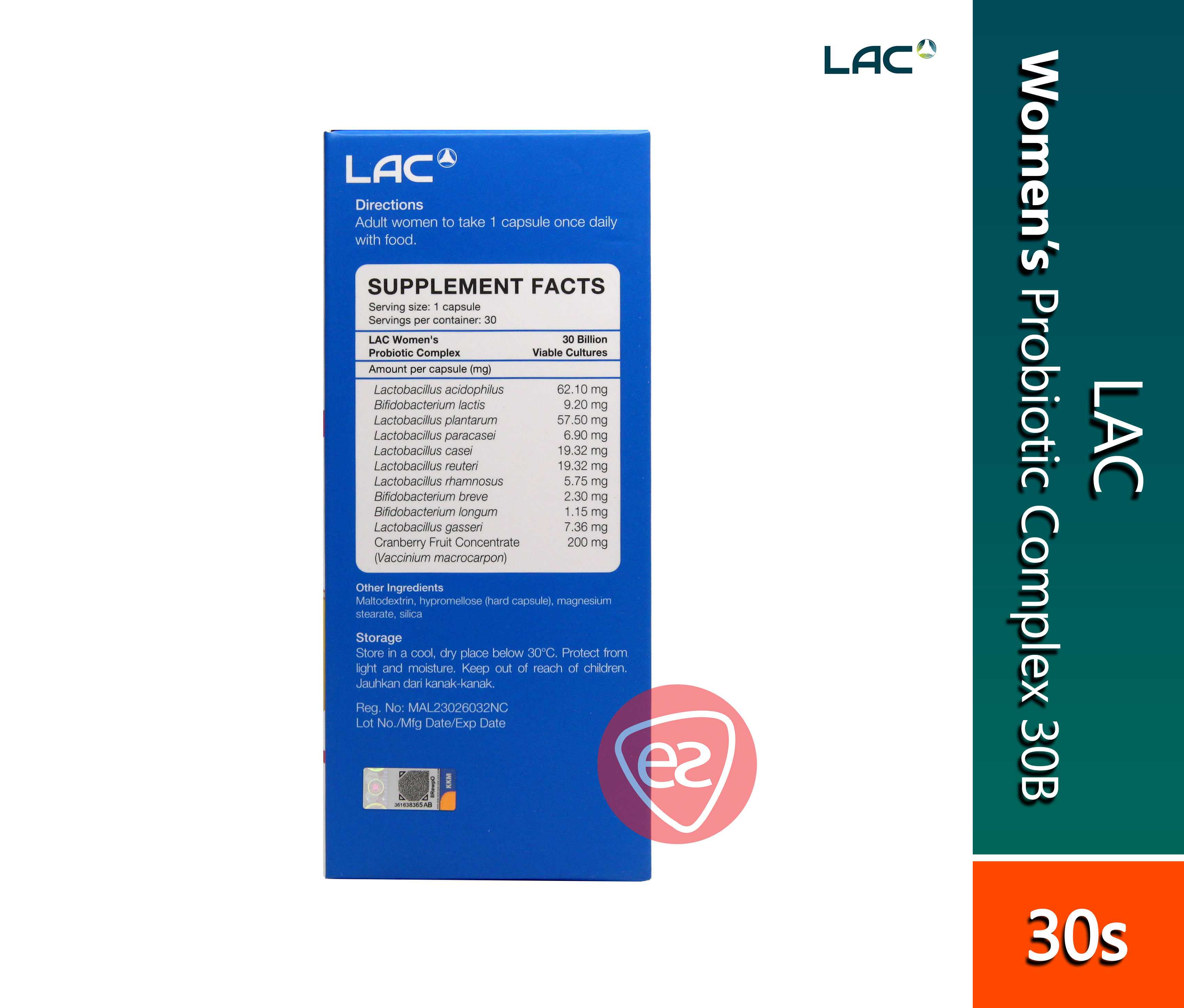 LAC Women's Probiotic Complex 30 Billion CFUs Vegetable Capsule 30s (Was Known As GNC Probiotic ...