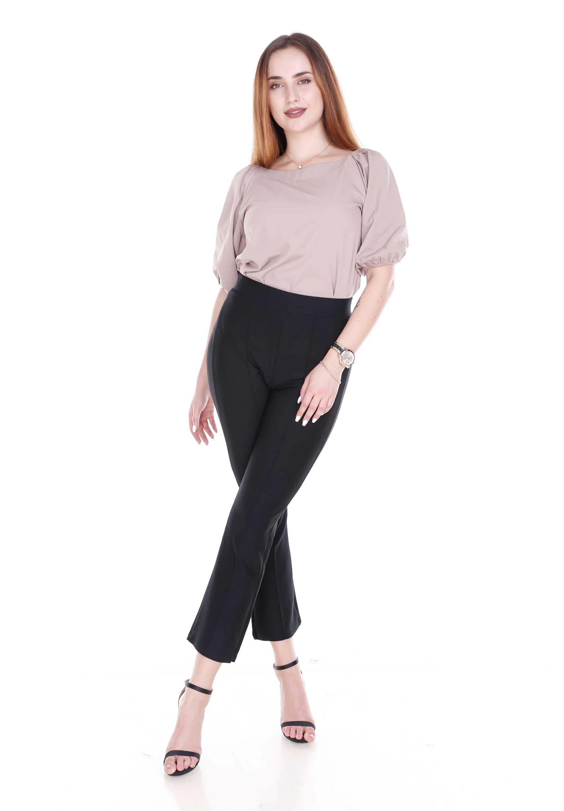 US Ladies Straight Cut No Pocket No Zipper Women Long Pants - Black/S ...
