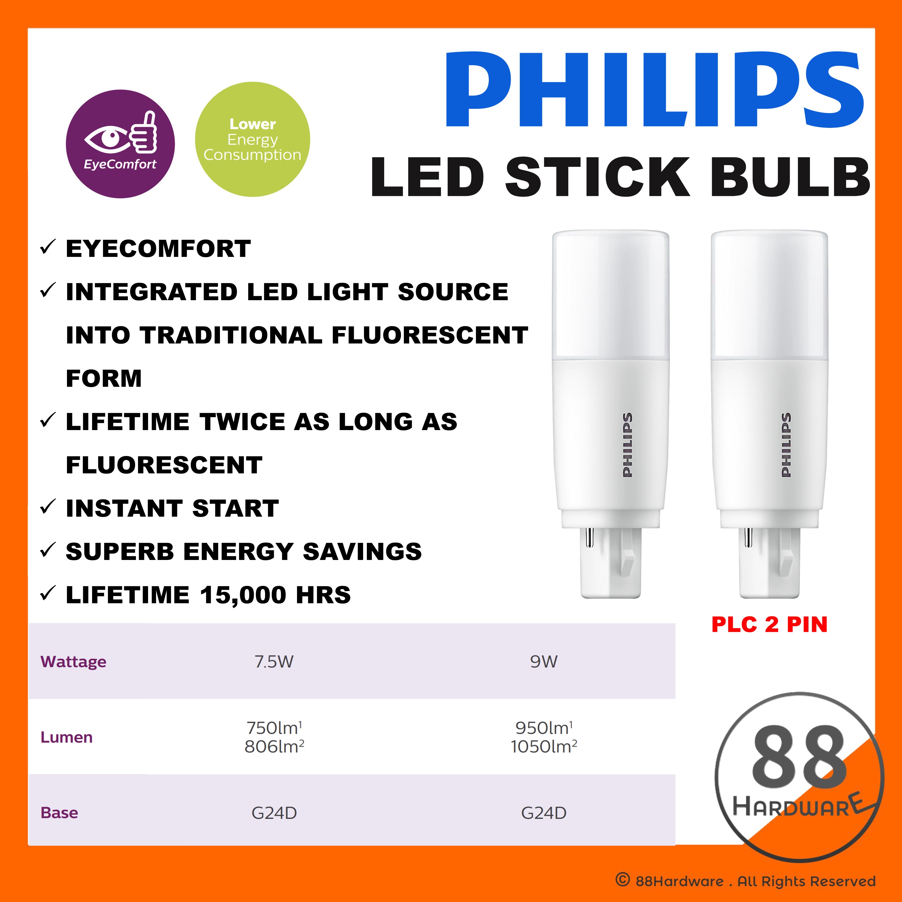 【100%ORI】PHILIPS 5W/7W/9W/11W/13W / E27 / E14 / ESSENTIAL LED BULB ...