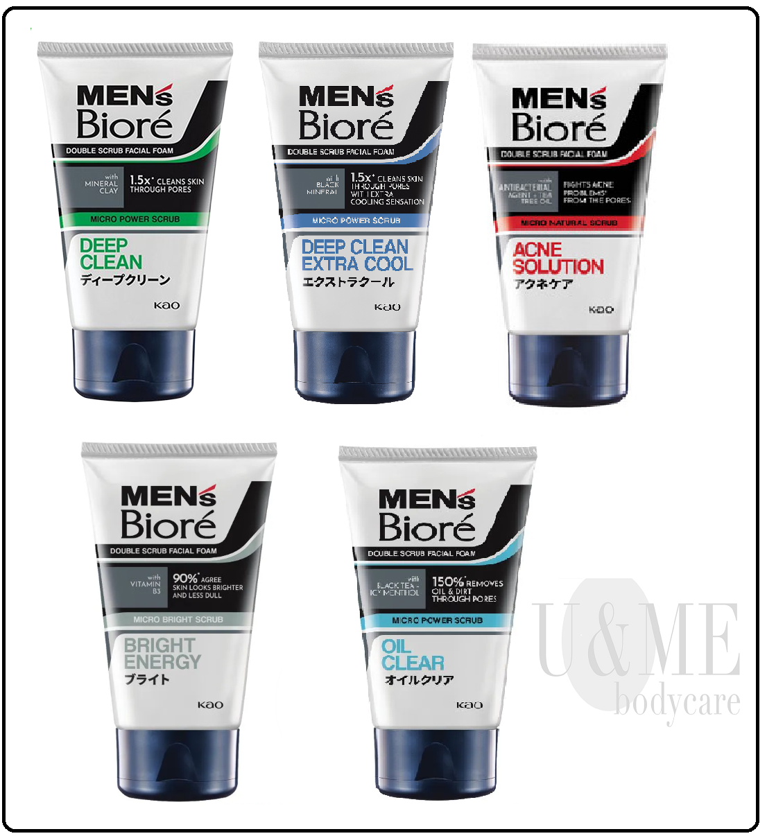 Biore Men Double Scrub Deep Clean / Oil Clear Facial Foam 100g | Shopee ...