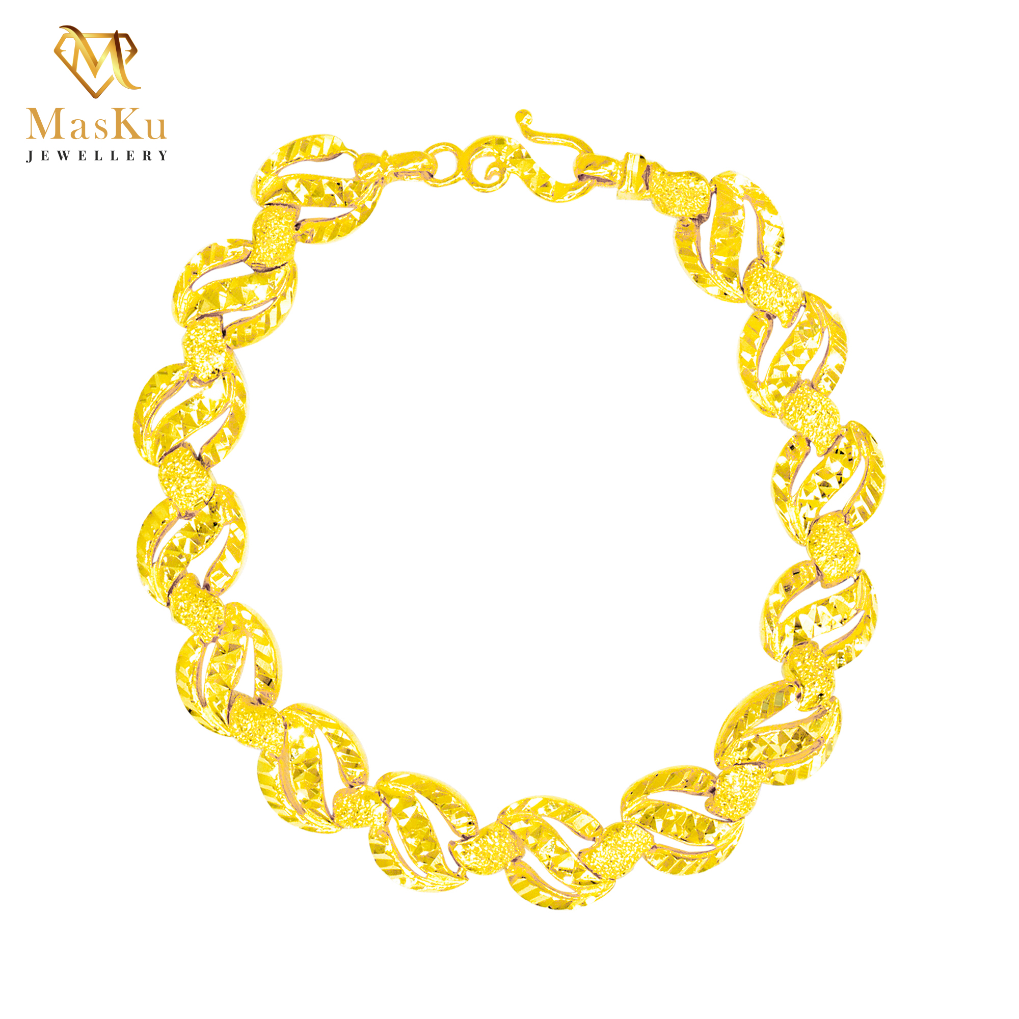 MasKu Jewellery 22K / 916 Rantai Tangan Siput Shiny MKJB180732 -19.5CM ...