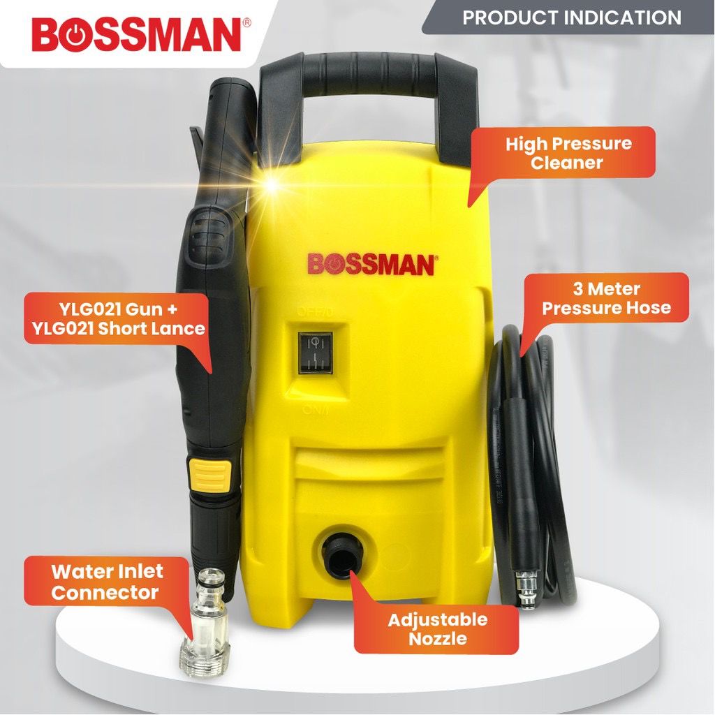 BOSSMAN BPC-117 WATER JET HIGH PRESSURE CLEANER WASHER 1400W 110BAR ...