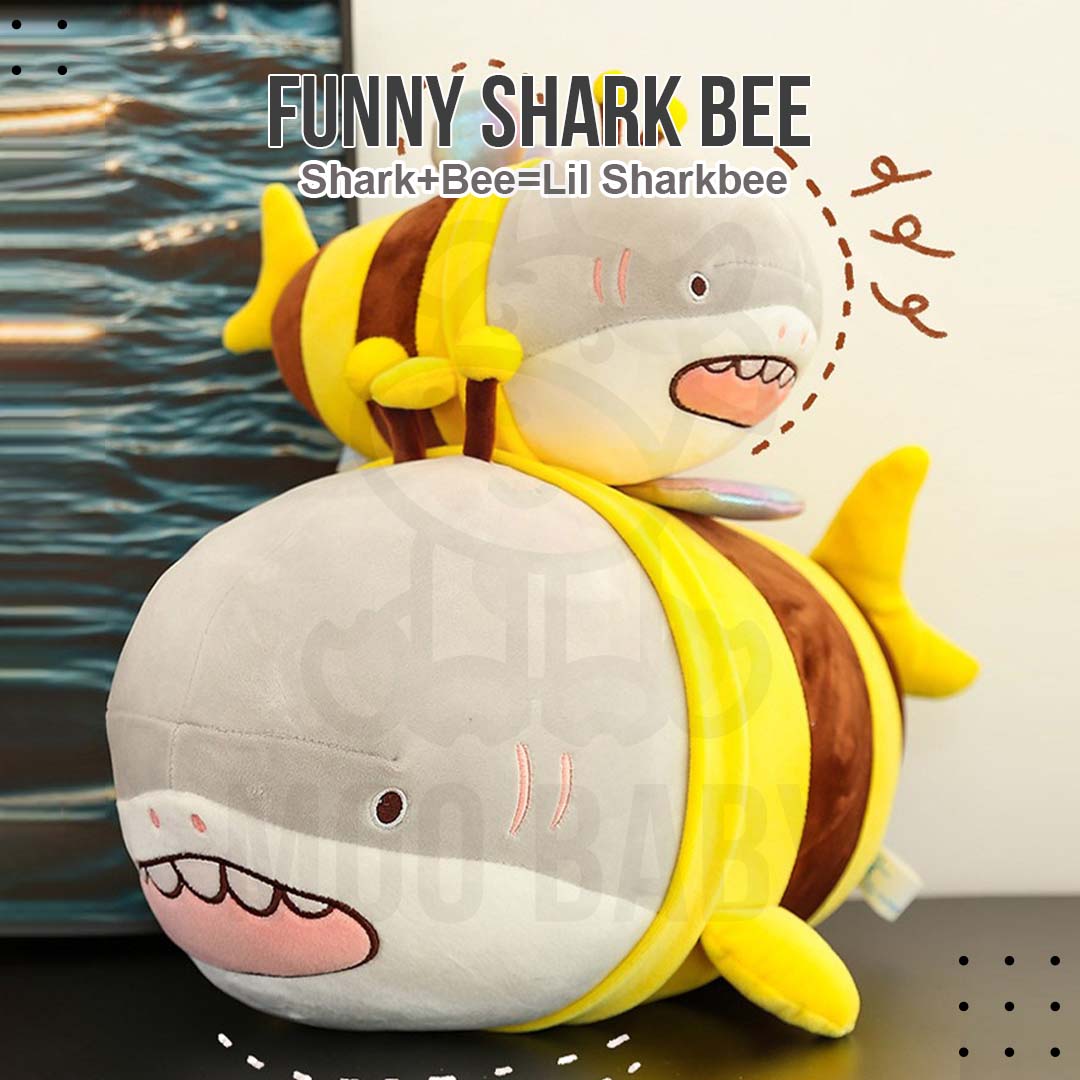 ⭐Moo Baby Shark Bee Patung Shark Plushie Plush Toy Pillow Plushie ...