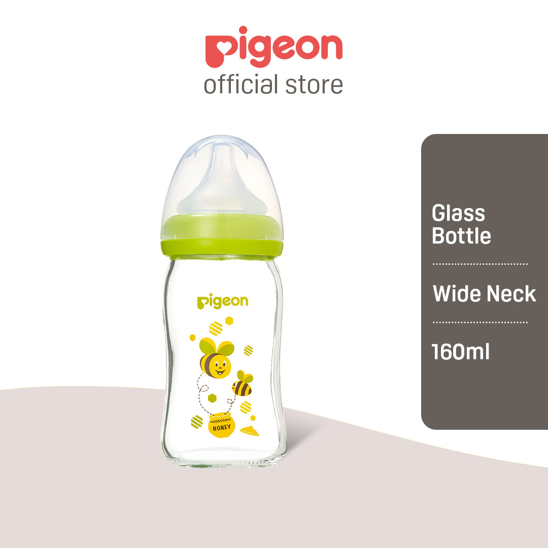 PIGEON SofTouch™ Peristaltic Plus Wide Neck Glass Bottle (Bee/Giraffe - 160ml/240ml) | Shopee ...