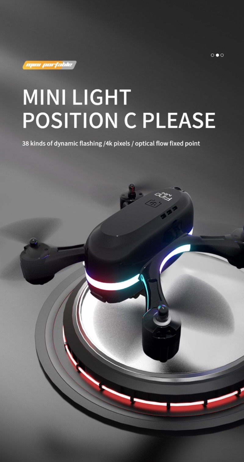 [RAINBOW FLASH LED]FEO FiNO Mini Drone Optical Flow 4K HD Camera Wifi ...