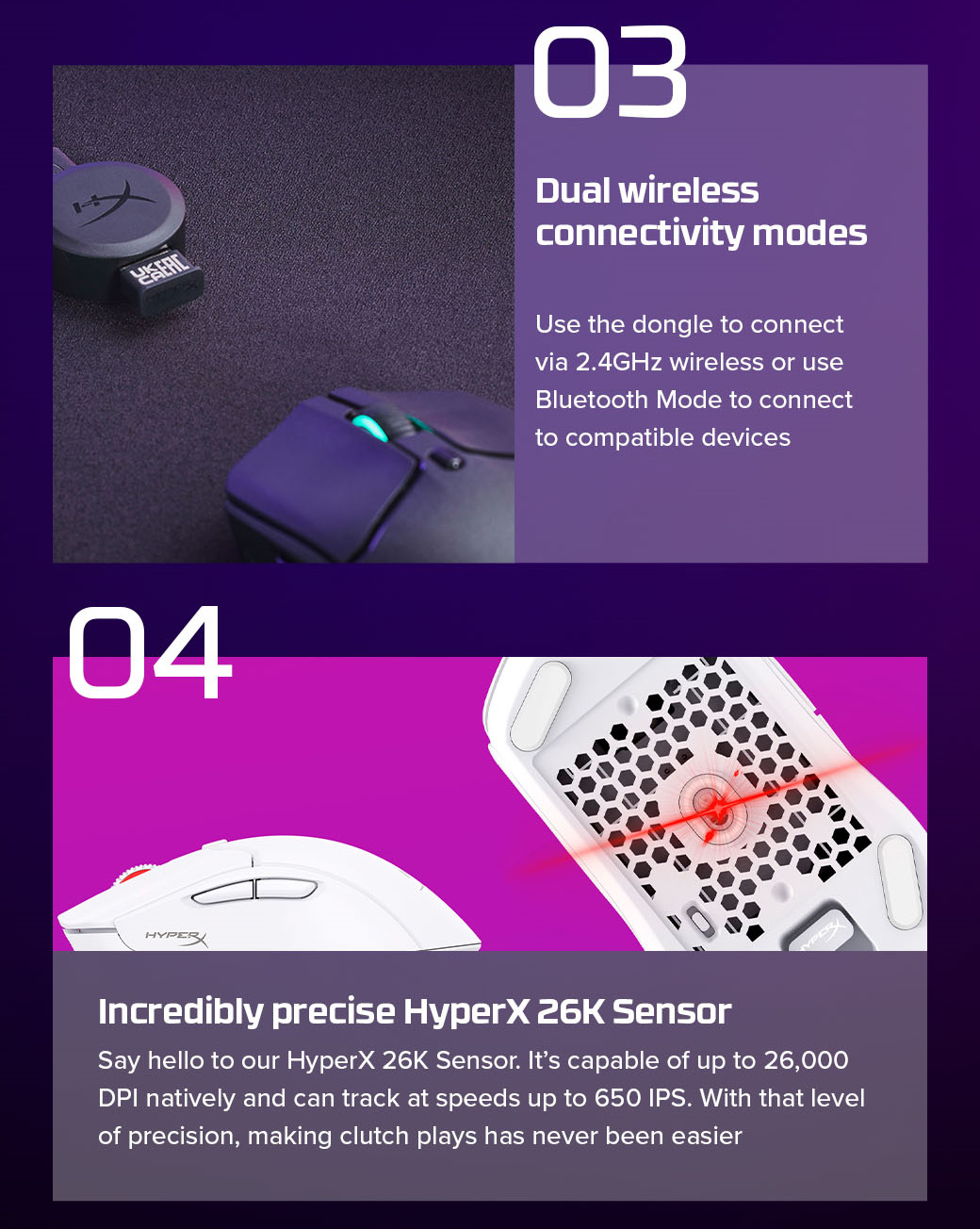 HYPERX PULSEFIRE HASTE 2 LIGHTWEIGHT RGB WIRELESS GAMING MOUSE ...