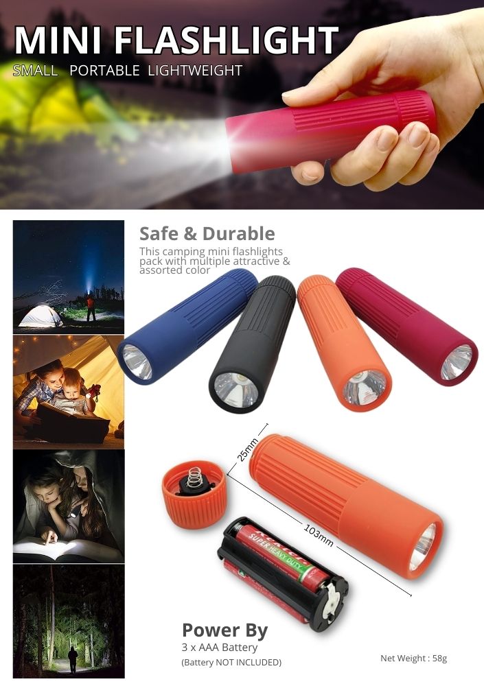 LED Flashlight Pocket Size Torchlight Bright Flashlights Lampu Suluh ...