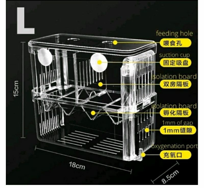 【MUST GET】Aquarium Double-layer Clear Fish Breeding Box Isolation Box S ...