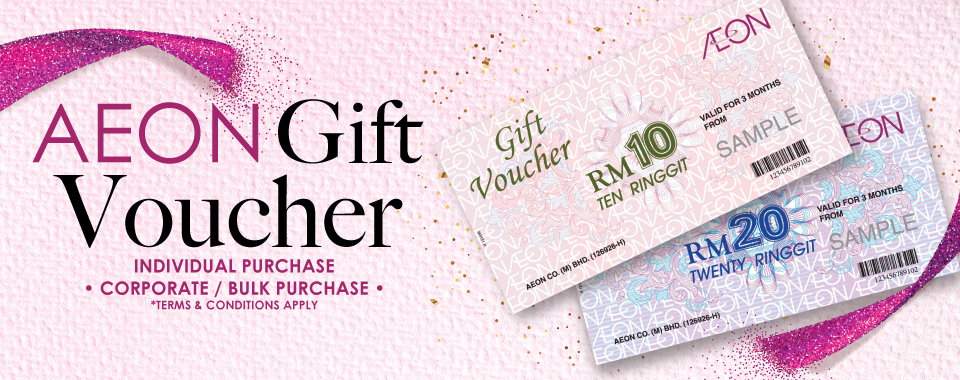 AEON GIFT Gift Voucher RM10 RM 10 Ten Ringgit / RM20 TWENTY Ringgit ...