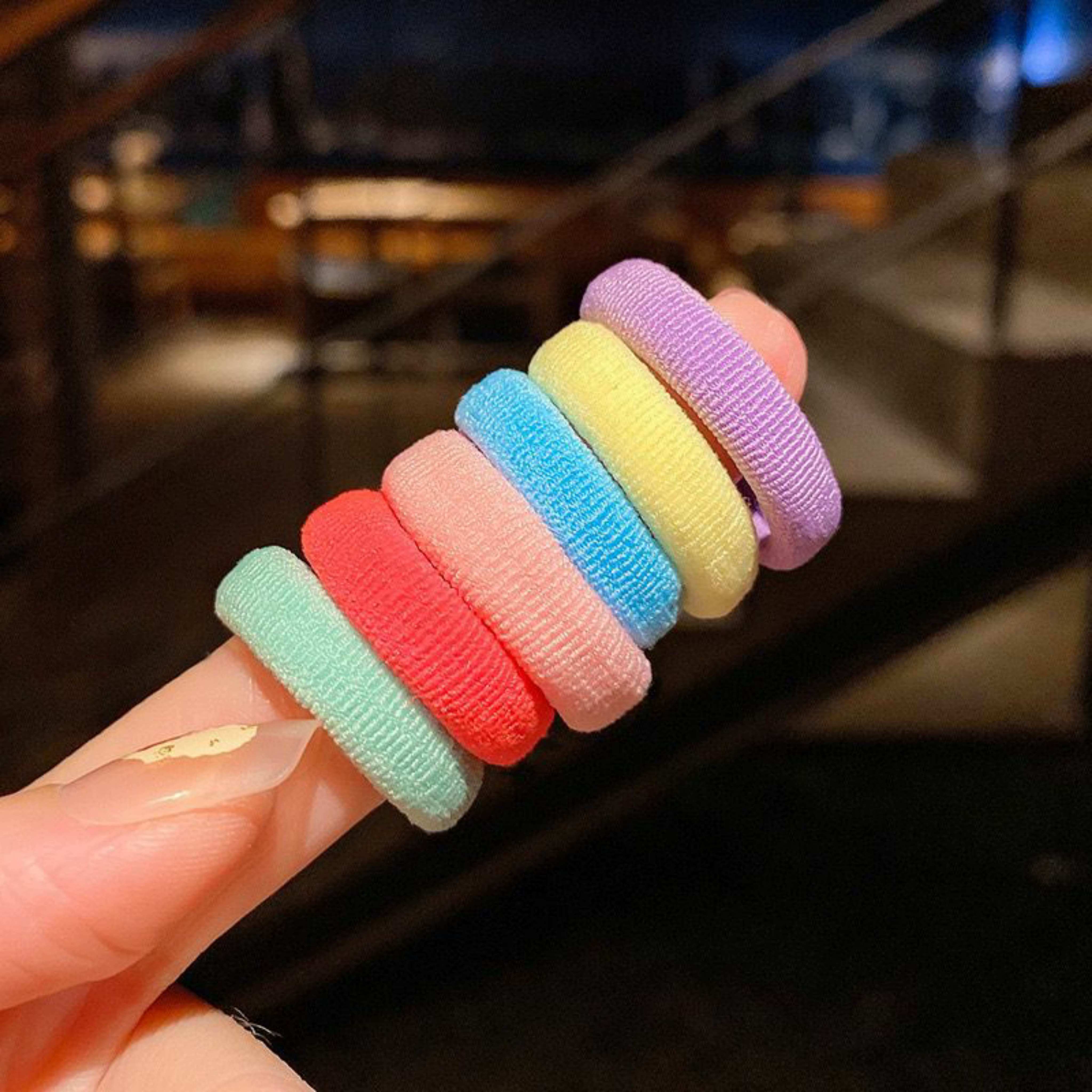 LOVESTORY 50Pcs Candy Color hair tie Getah Rambut Budak Dewasa high ...