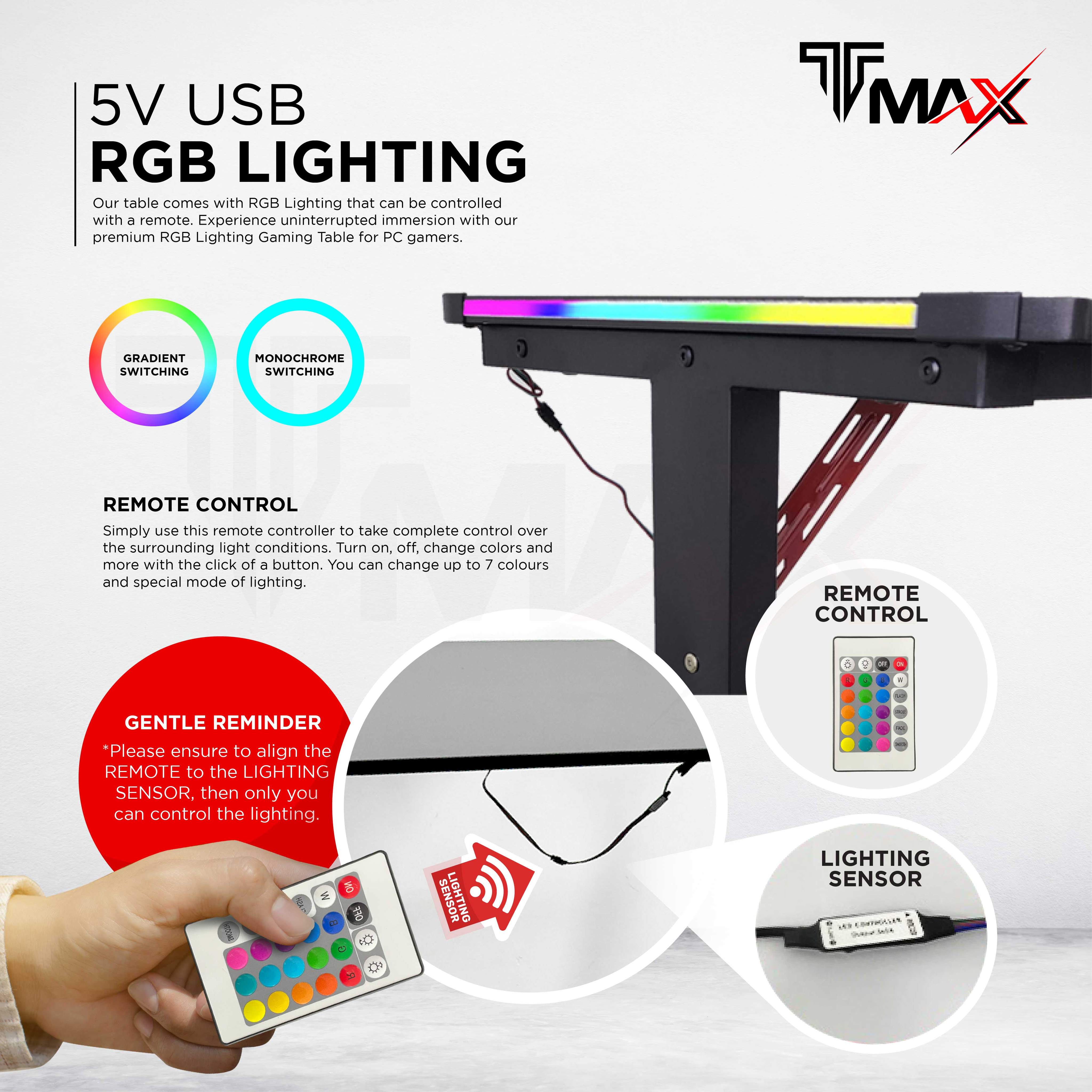 TMAX L160cm L-Shape Smart Lifting Gaming Table Adjustable Height Table ...