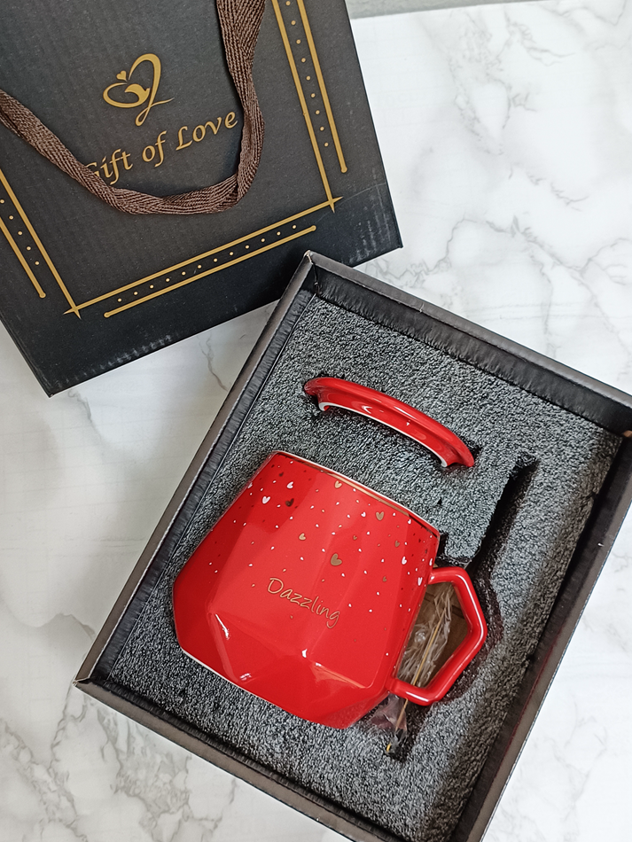 Creative European Ceramic Mug Diamond Cup Couple Cup Coffee Cup Set ...