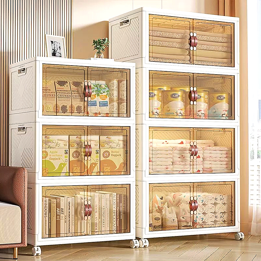 Foldable Clothes Cabinet Storage Box Stackable Box Organizer Storage ...