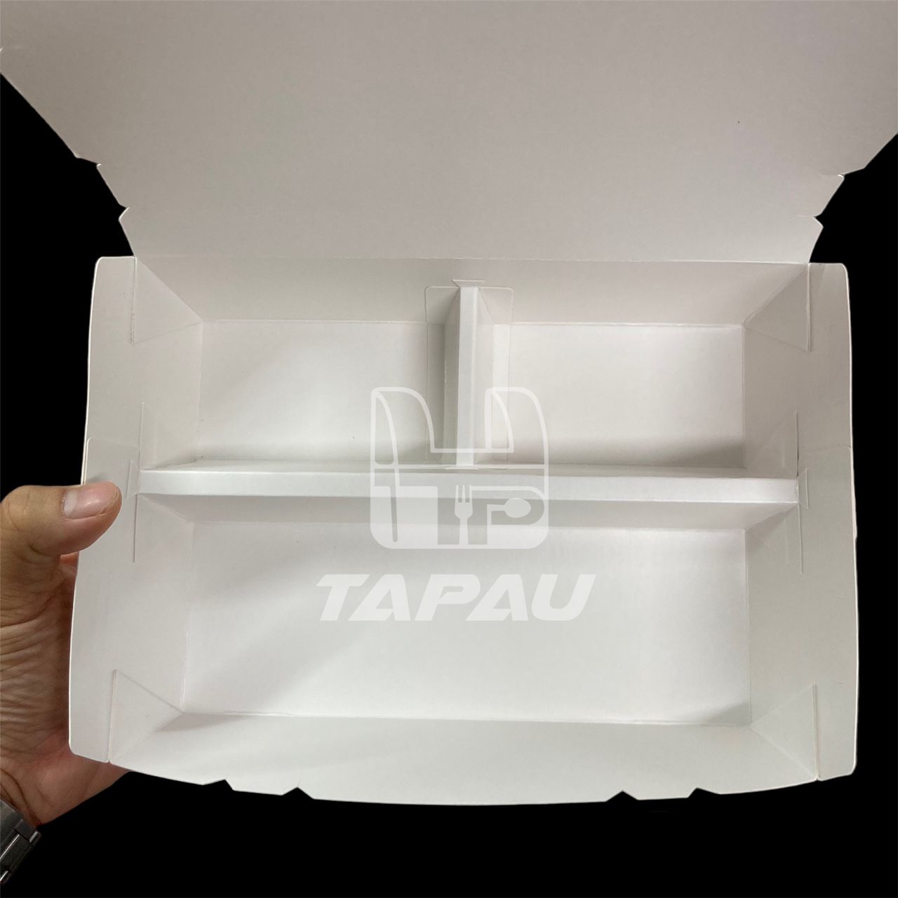 TAPAU - 3 Compartment Paper Lunch Box [ 40pcs +- ] / Bento Box / Food ...