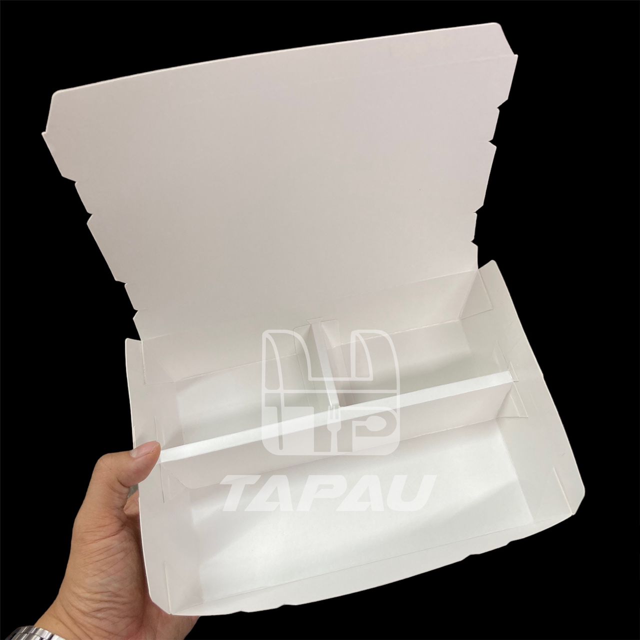 TAPAU - 3 Compartment Paper Lunch Box [ 40pcs +- ] / Bento Box / Food ...