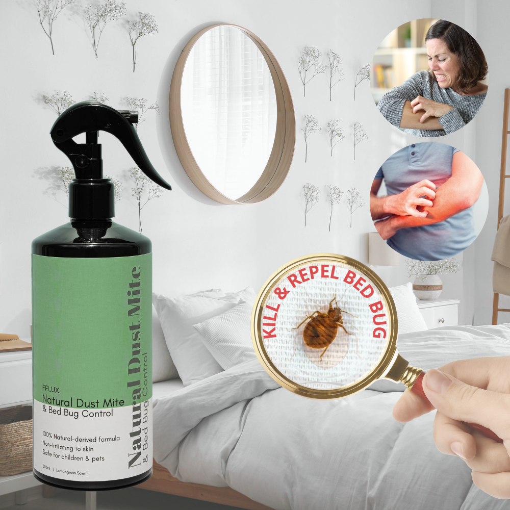 FFLUX Natural Bed Bug & Dust Mite Spray Bed Bug Spray Pepijat Pest ...