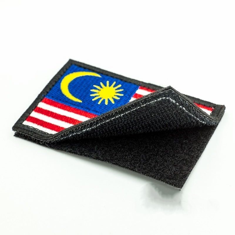 Malaysian Flag Embroidered Patches Skull Tactical Army Military Morale Patch Emblem Malaysia ...
