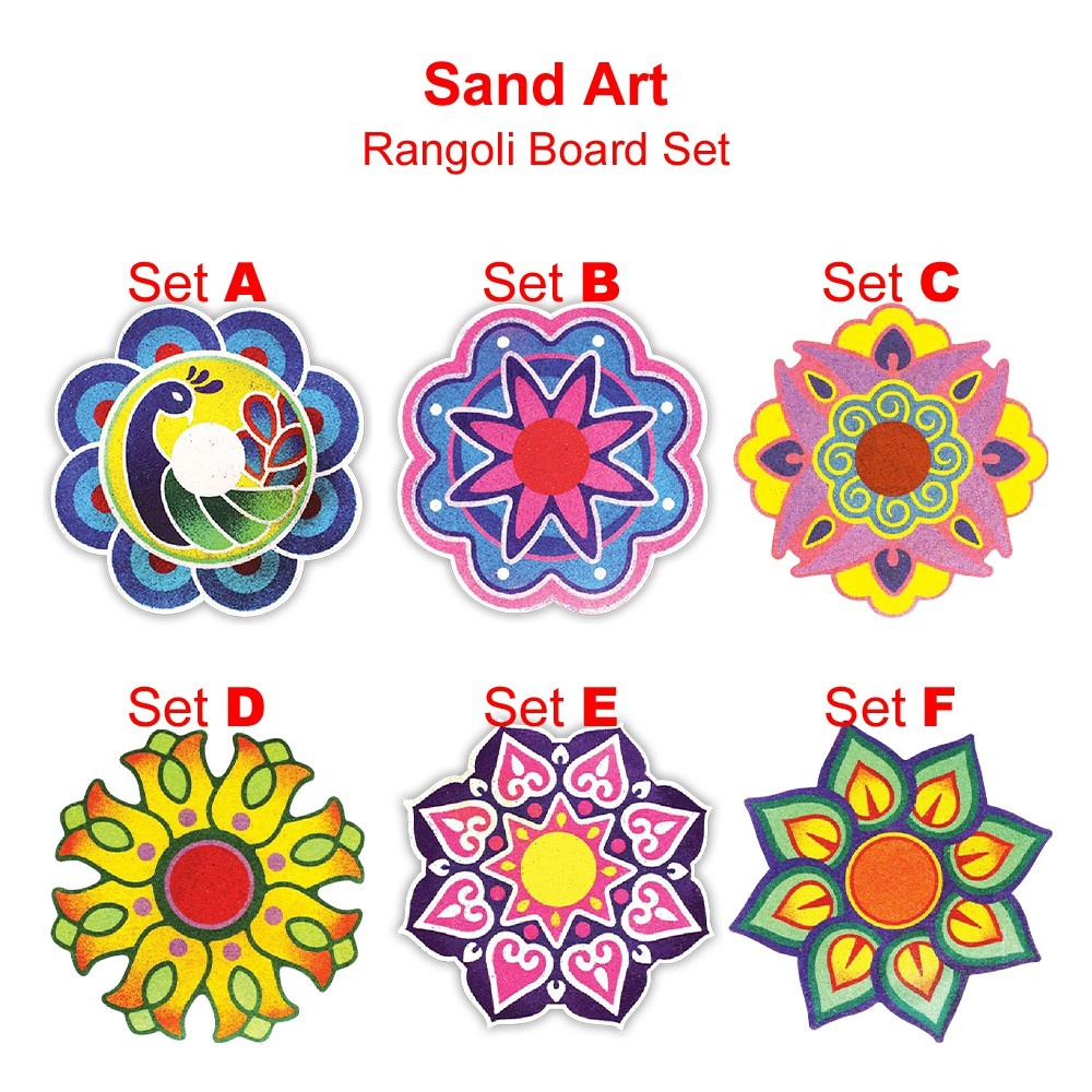 730Baby Rangoli Board Sand Art Set Kids Play Craft Indian Deepavali ...